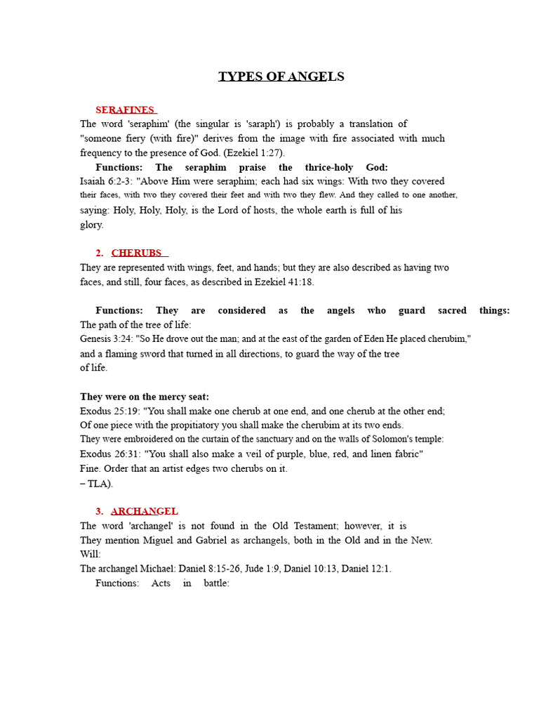 Types of Angels | PDF | Angel | Religious Belief And Doctrine
