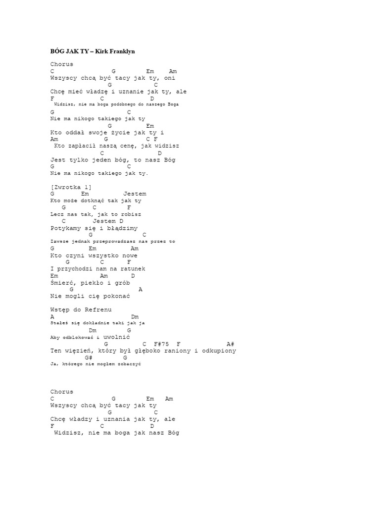 Bóg Taki Jak Ty - Kirk Franklin | PDF