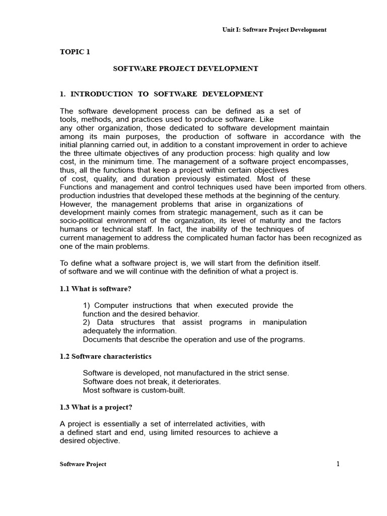Unit I: Software Project Development | PDF | Inheritance (Object Oriented Programming) | Class ...