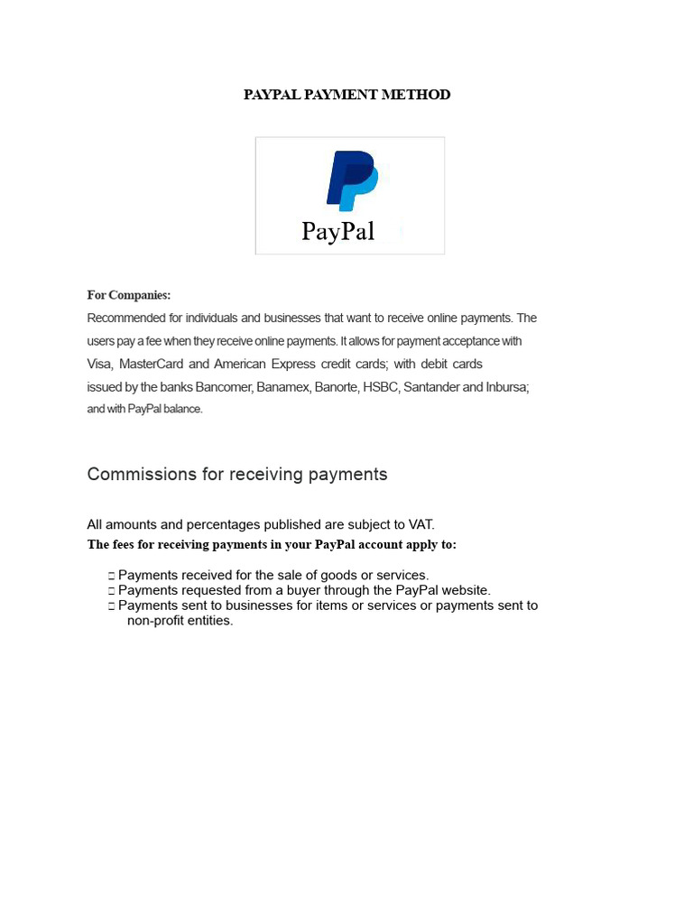 PayPal Fees for Goods and Services | PDF | Payments | Pay Pal