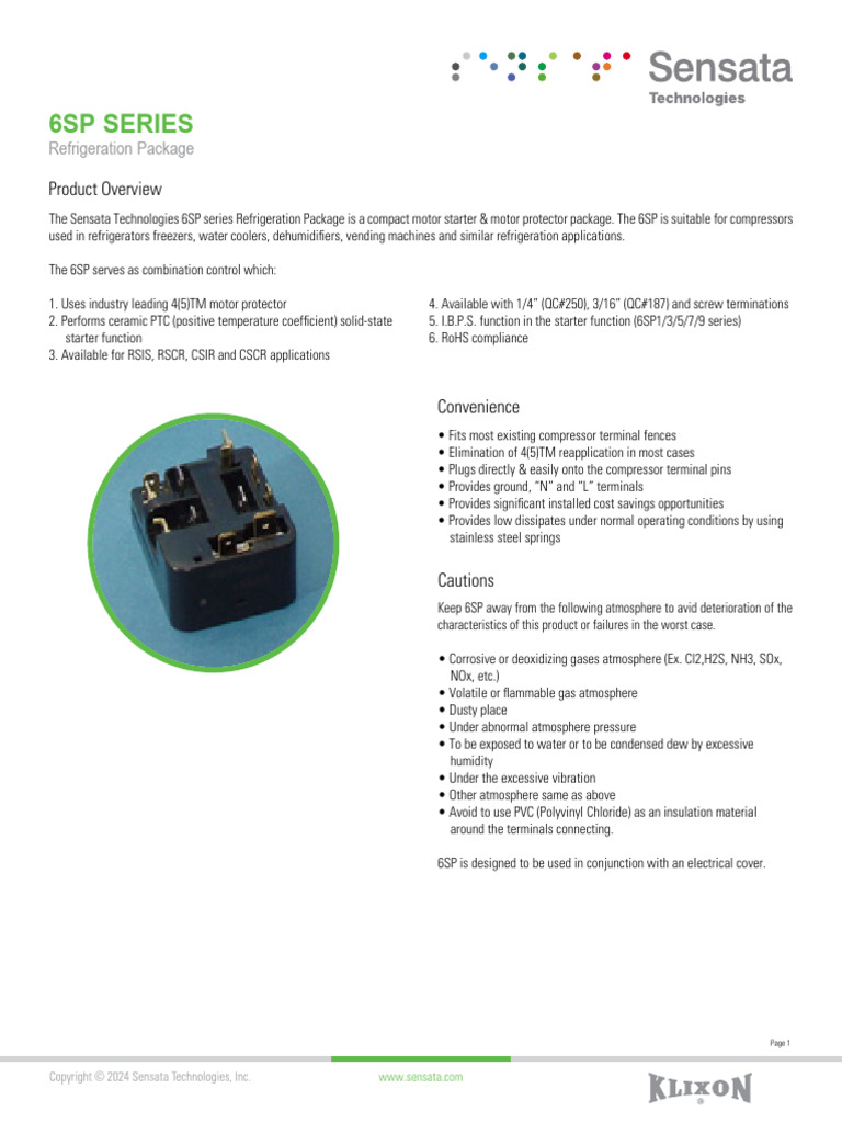 1 Sensata 6sp Motorprotector Datasheet | PDF | Implied Warranty ...