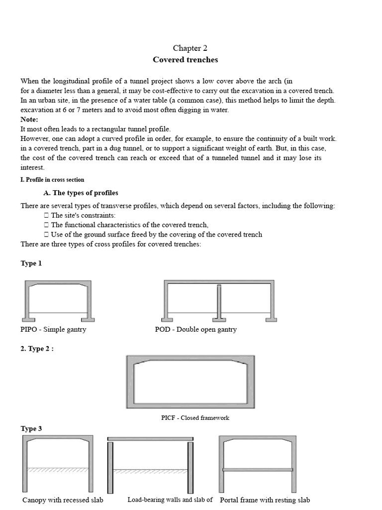 Covered Trenches: Excavation Techniques | PDF | Structural Engineering ...