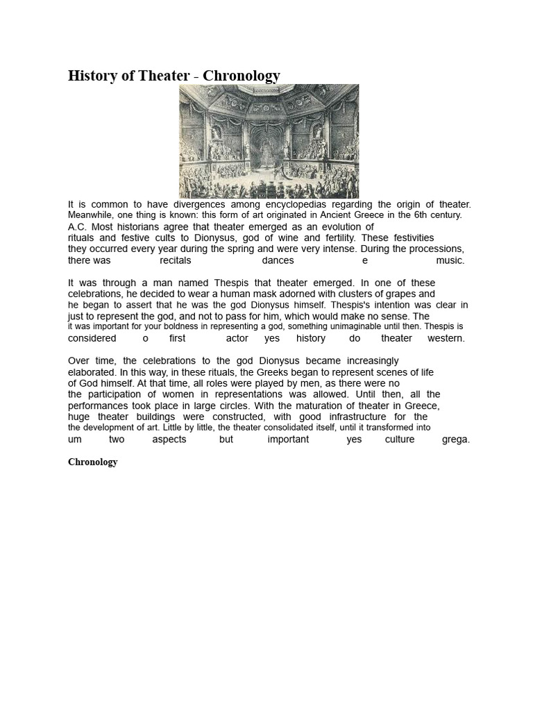 History of Theater - Timeline | PDF | Theatre | Tragedy