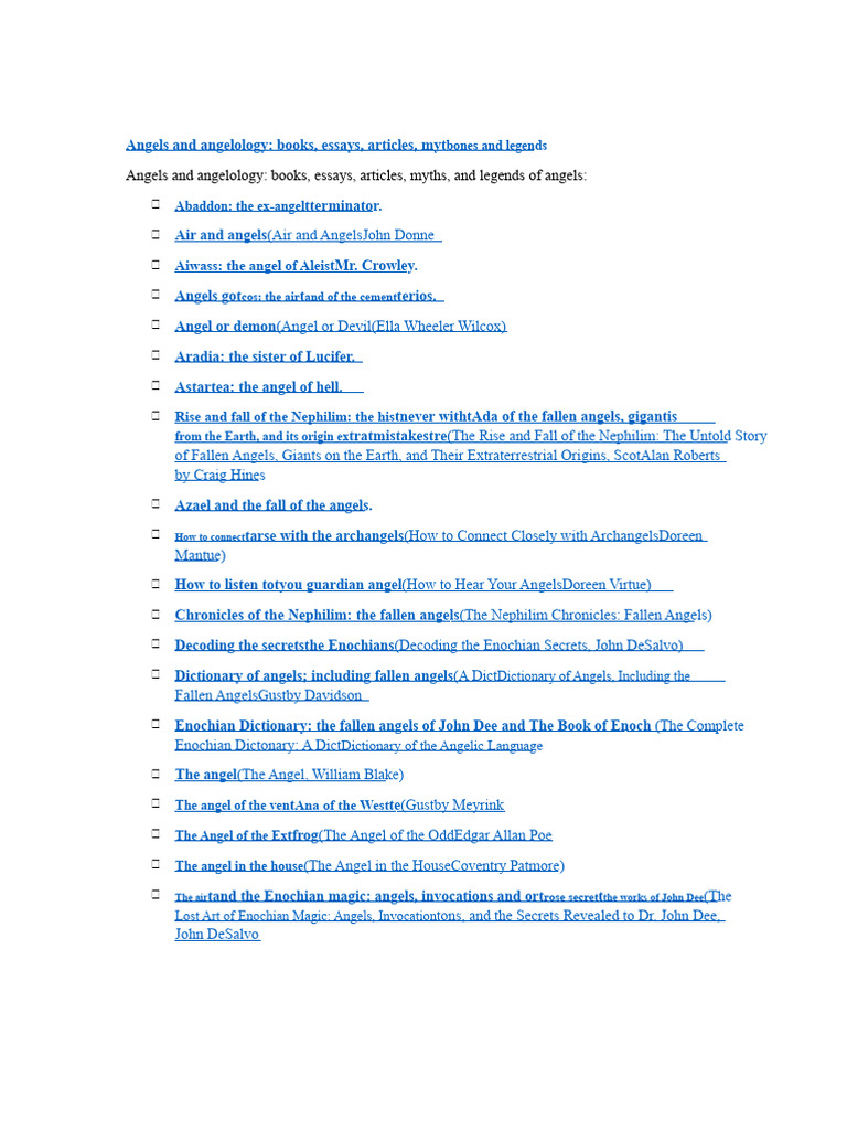 Angels and Angelology | PDF | Fallen Angels | Angel