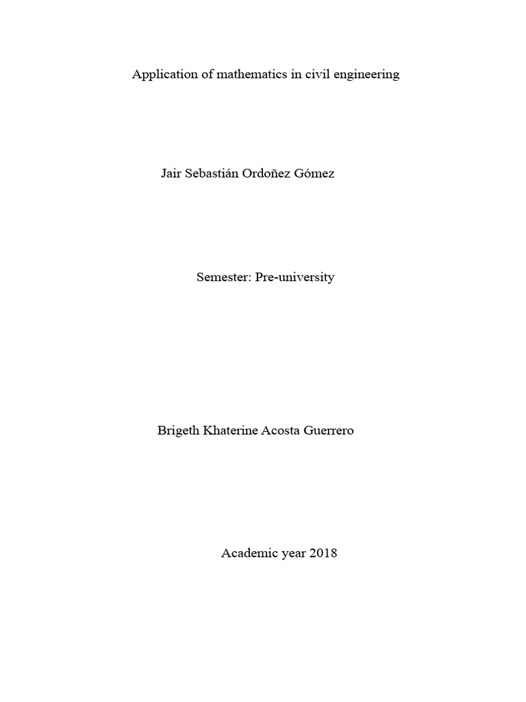 Application of Mathematics in Civil Engineering | PDF | Mathematics ...