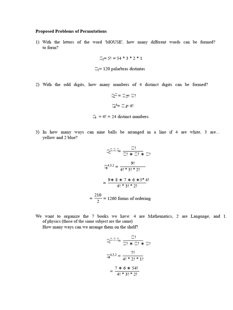 200811396-Resolved Exercises-Combinations-Permutations-Probability-Statistics.docx | PDF ...