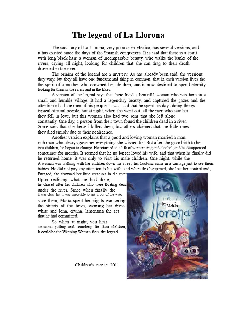 The Legend of La Llorona | PDF | Folklore