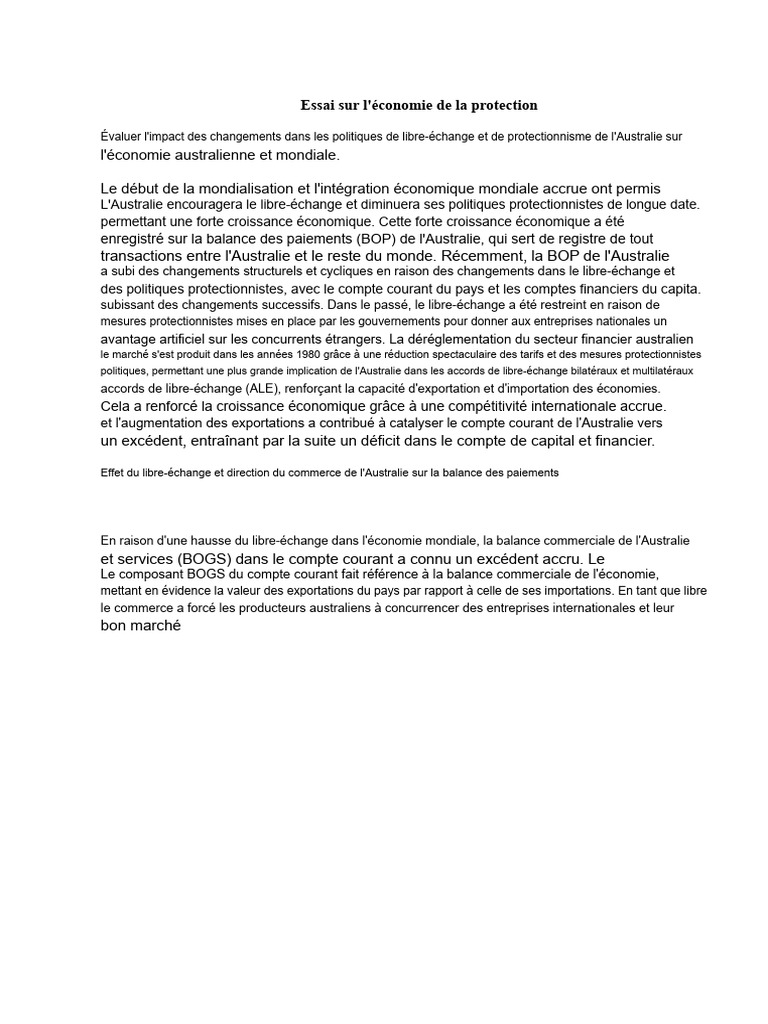 Impact du libre-échange sur l'Australie | PDF | Protectionnisme | Libre ...