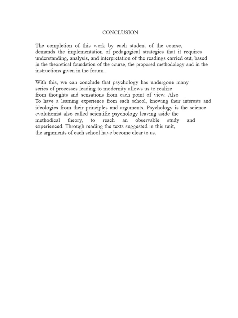 Conclusion History of Psychology | PDF