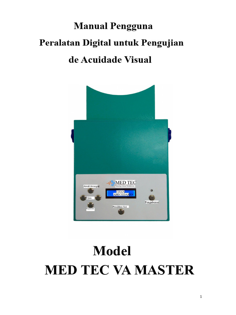 Manual Pengguna - Ketajaman Visual Med Tec AV Master | PDF