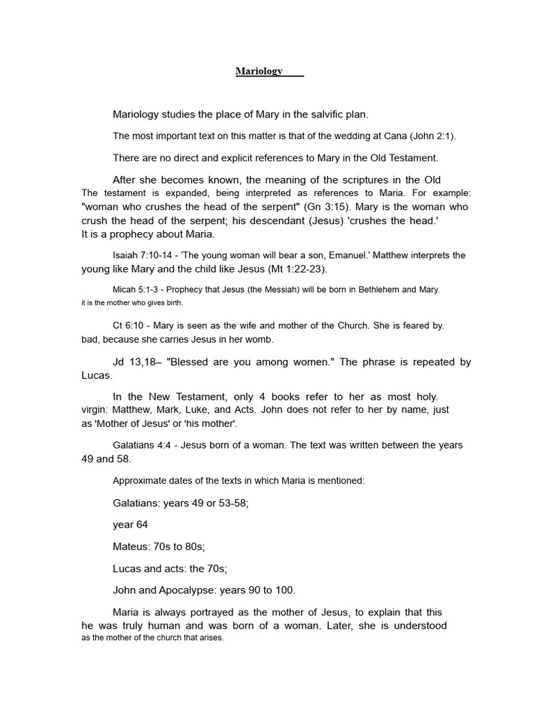 Understanding Mariology and Its Significance | PDF | Mary, Mother Of ...