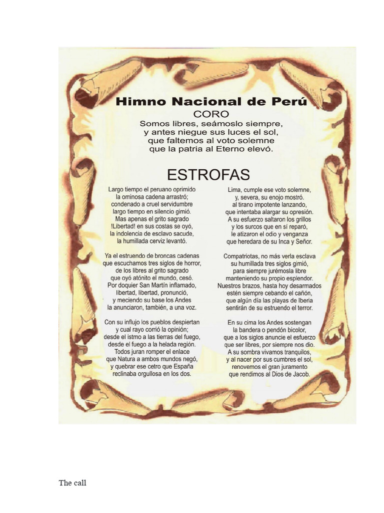 National Anthem of Peru | PDF | Peru