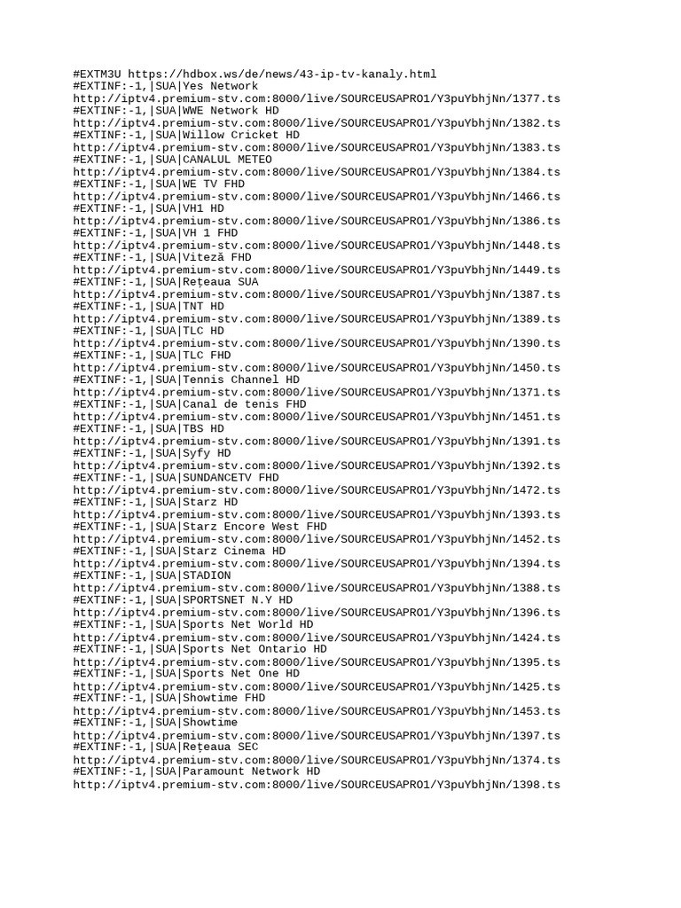 USA IPTV Channel List | PDF | Television Network | Television