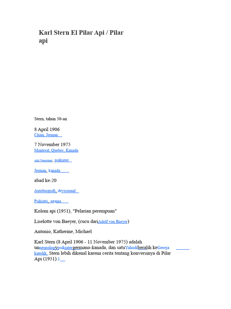 Karl Stern El Pilar Api | PDF