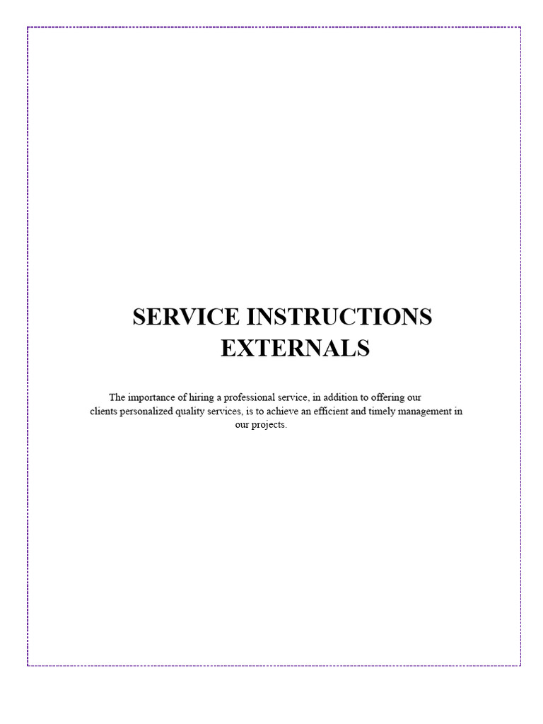 External Services Instruction Manual | PDF | Business | Economies