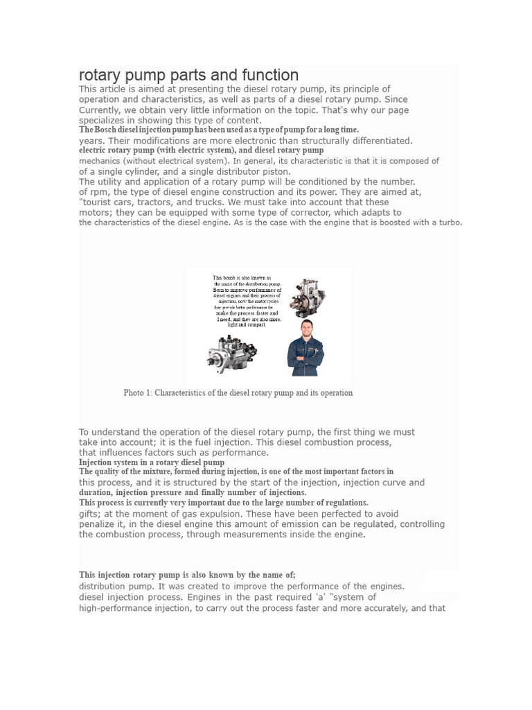 rotary pump parts and functions | PDF | Diesel Engine | Fuel Injection