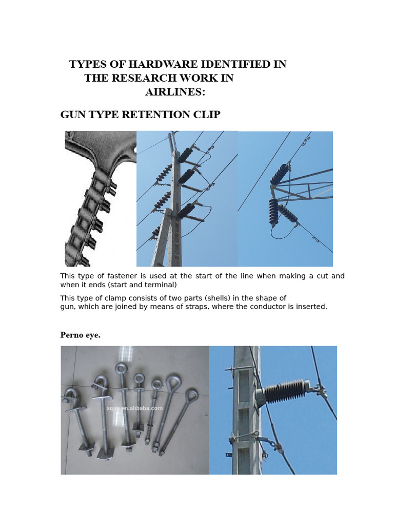 Types of Hardware Identified in The Research Work On Aerial Lines | PDF ...