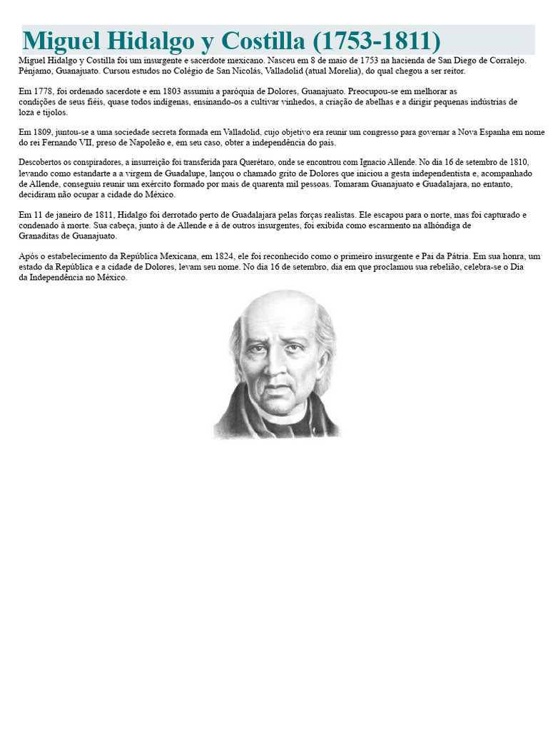 BIOGRAFIAS DA INDEPENDÊNCIA E LAMINA | PDF