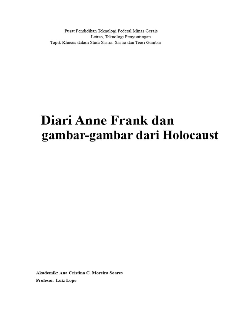 Analisis Diari Anne Frank dan Holocaust | PDF