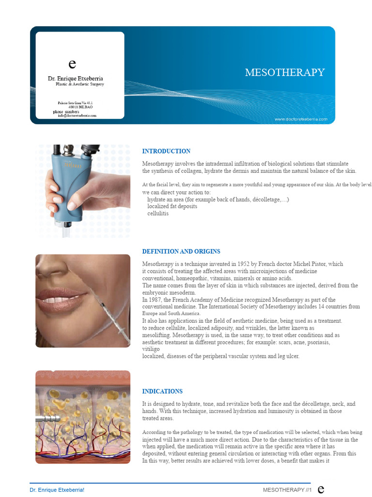 Mesotherapy: Benefits and Techniques | PDF | Clinical Medicine ...