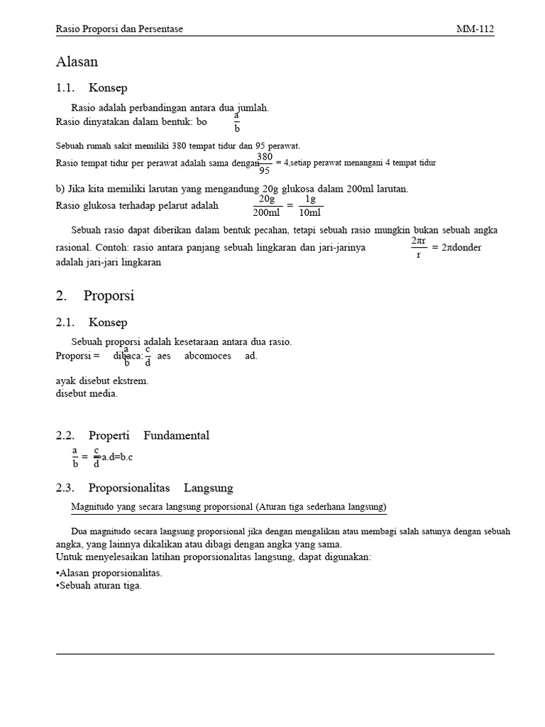 Rasio dan Proporsi dalam Matematika | PDF