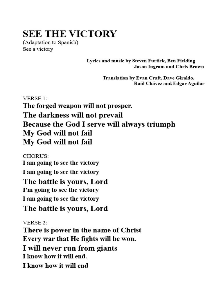 See The Victory Lyrics PDF | PDF