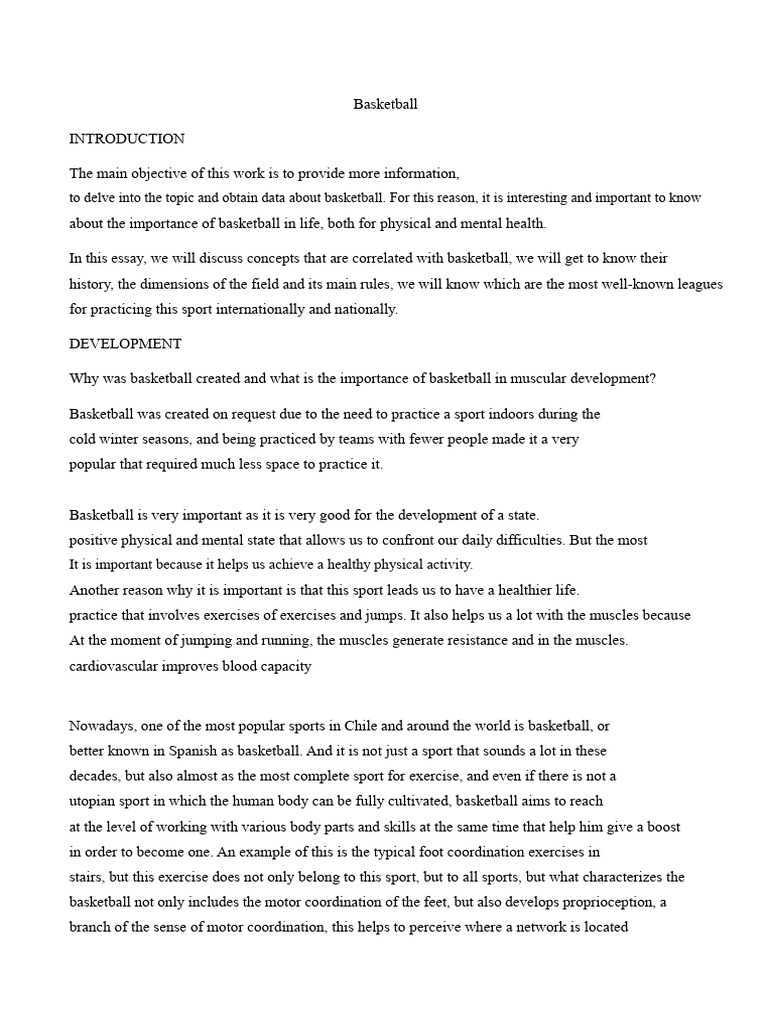 Importance and History of Basketball | PDF | Basketball Positions ...