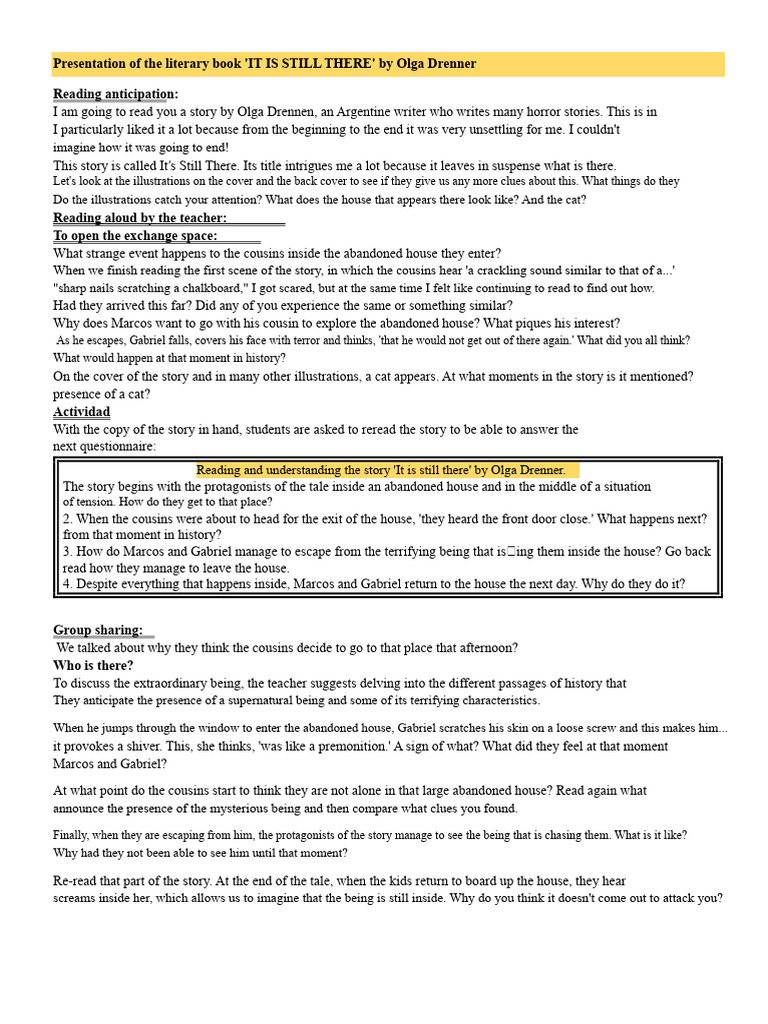 "Exploring 'It Is Still There' by Olga Drenner" | PDF | Narration ...