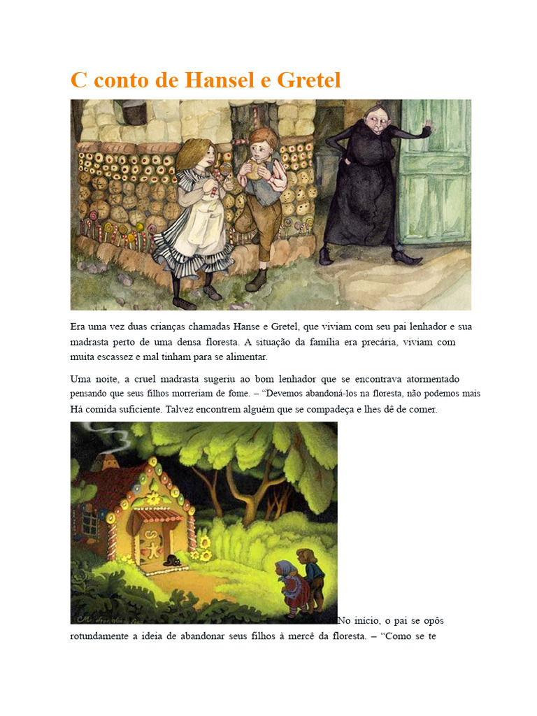A História de Hansel e Gretel | PDF | João e Maria