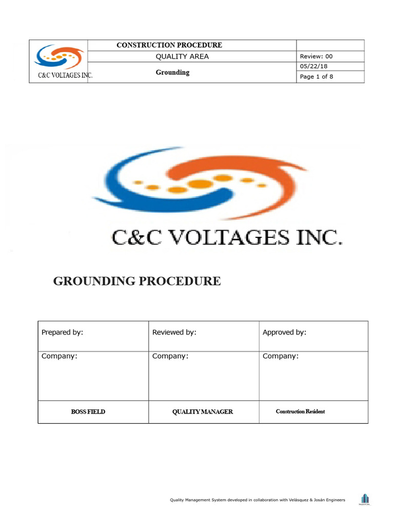 Grounding Procedure for Construction | PDF | Electrical Resistivity And ...