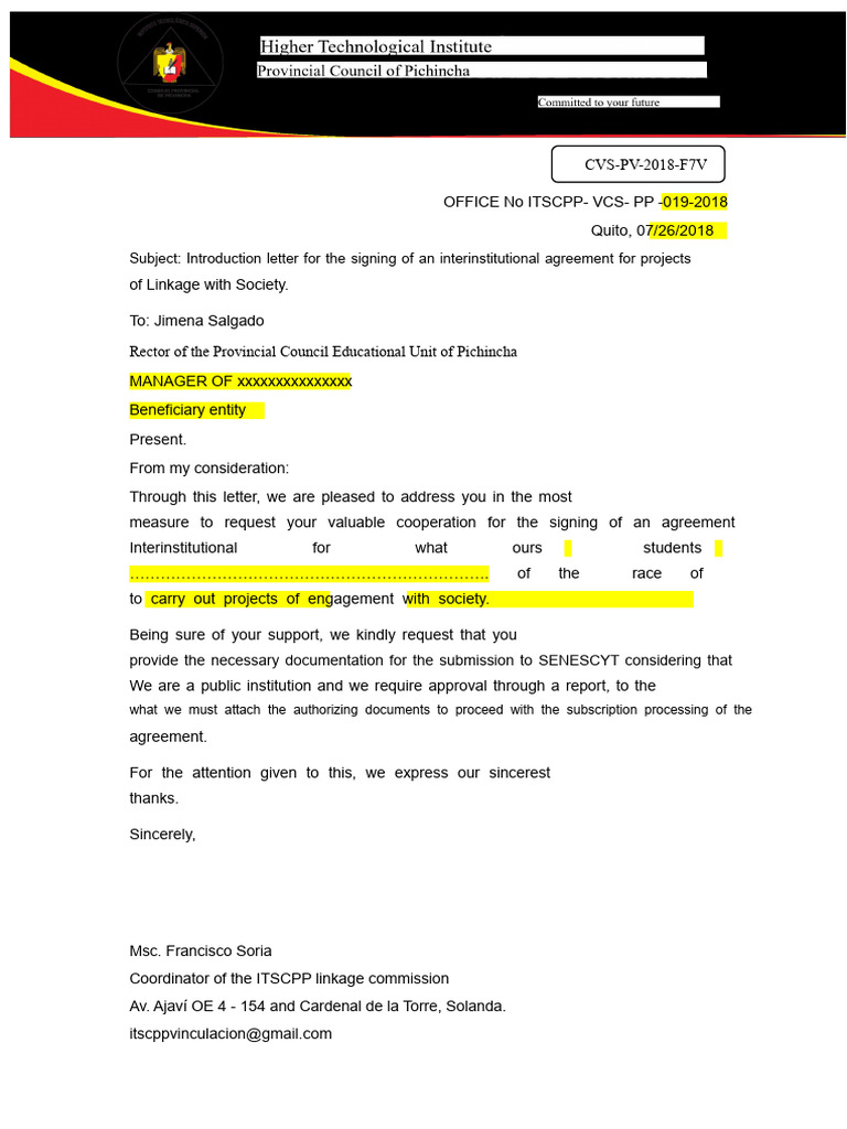 Letter of Approach | PDF