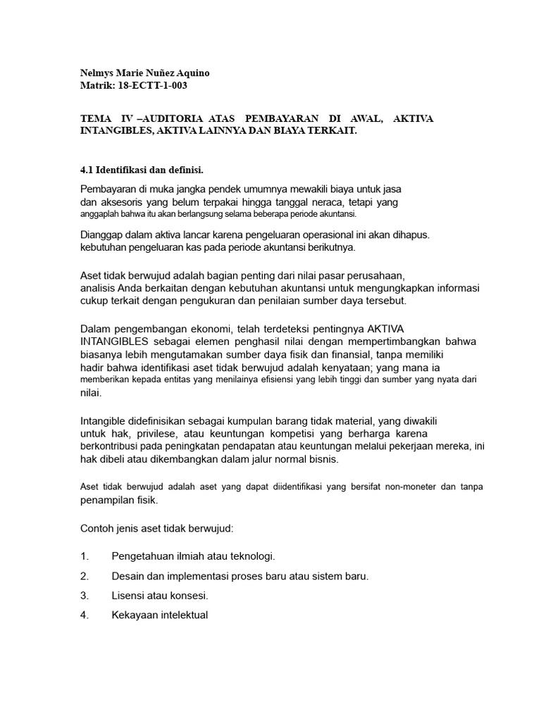 Audit Pembayaran di Muka dan Aset Intangible | PDF