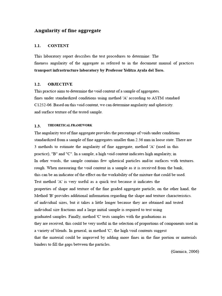 Practice 6 Angularity of Fine Aggregate | PDF | Density | Physical Sciences