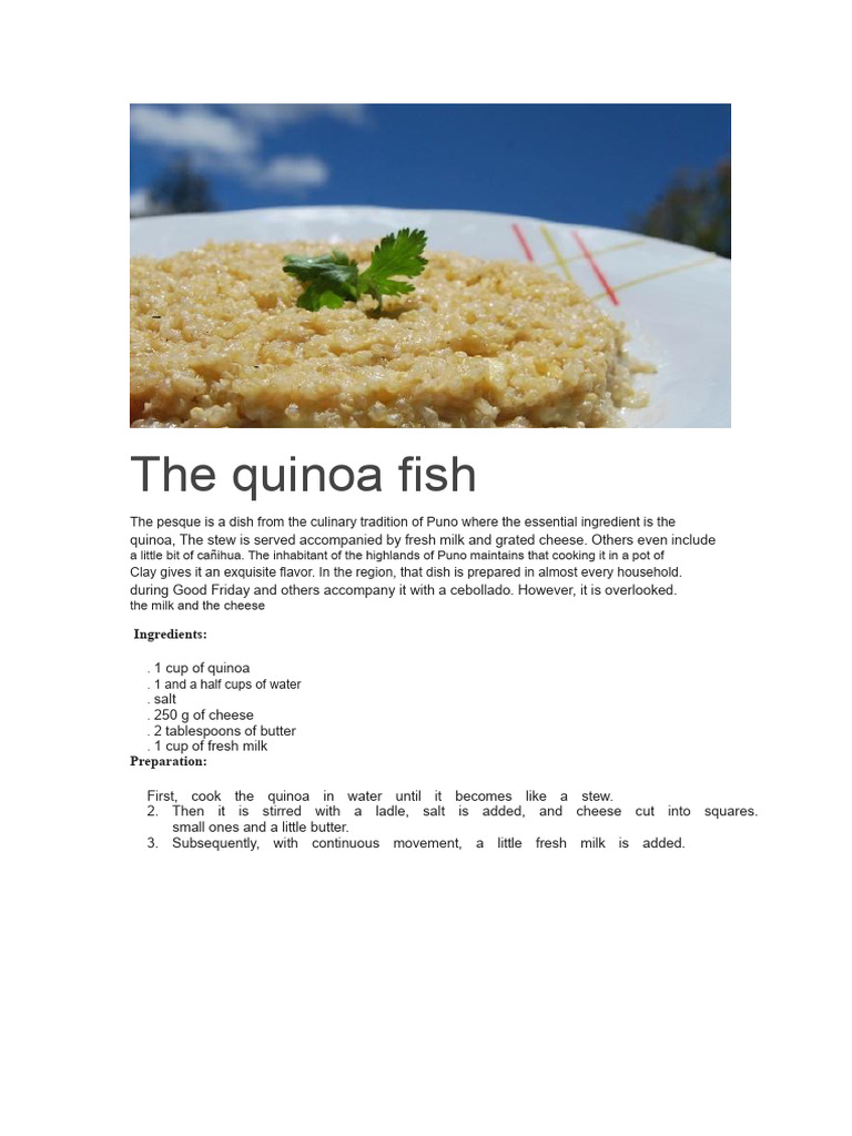 The Fishing of Quinoa | PDF | Indian Cuisine | Cuisine