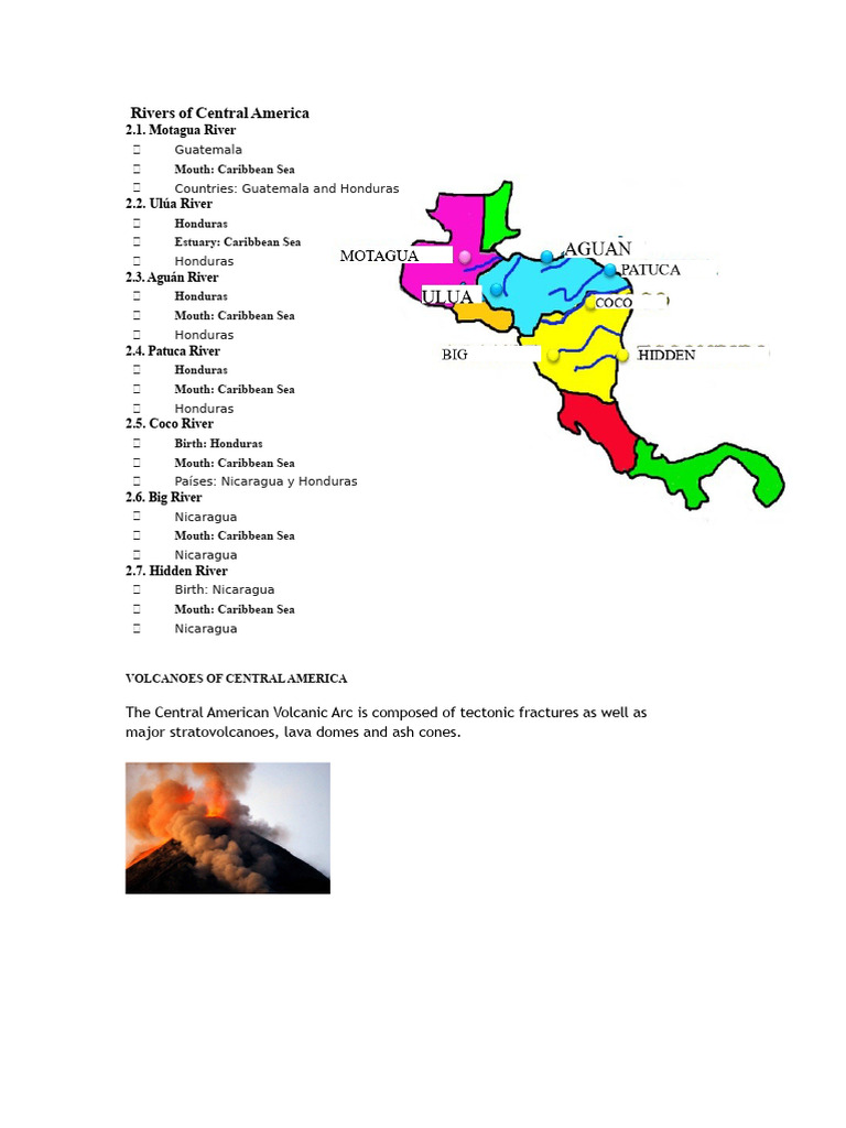 Central America's Rivers and Volcanoes | PDF | Central America ...