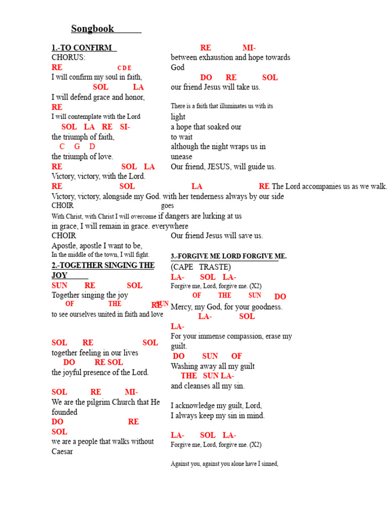 Songbook Chords | PDF | Glory (Religion) | Jesus