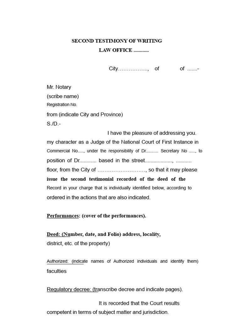 Second Writing Testimony | PDF