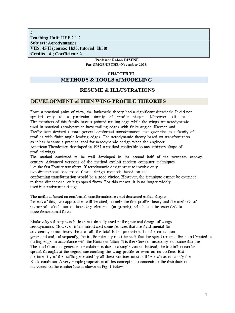 Theory Profiles Thin - 2019 | PDF | Airfoil | Lift (Force)