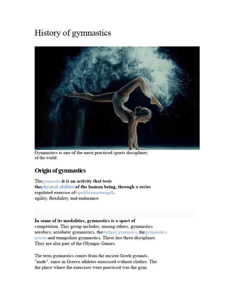 Evolution of Gymnastics Through History | PDF | Gymnastics | Sparta
