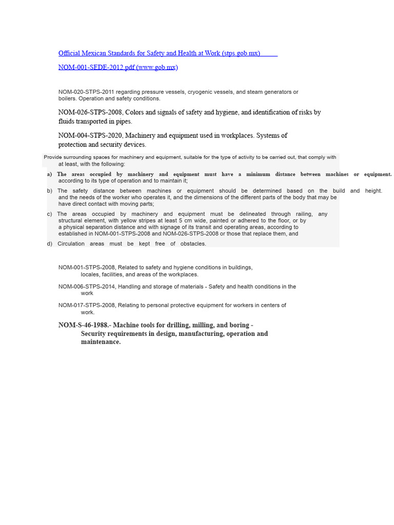 Official Mexican Standards For Layout | PDF