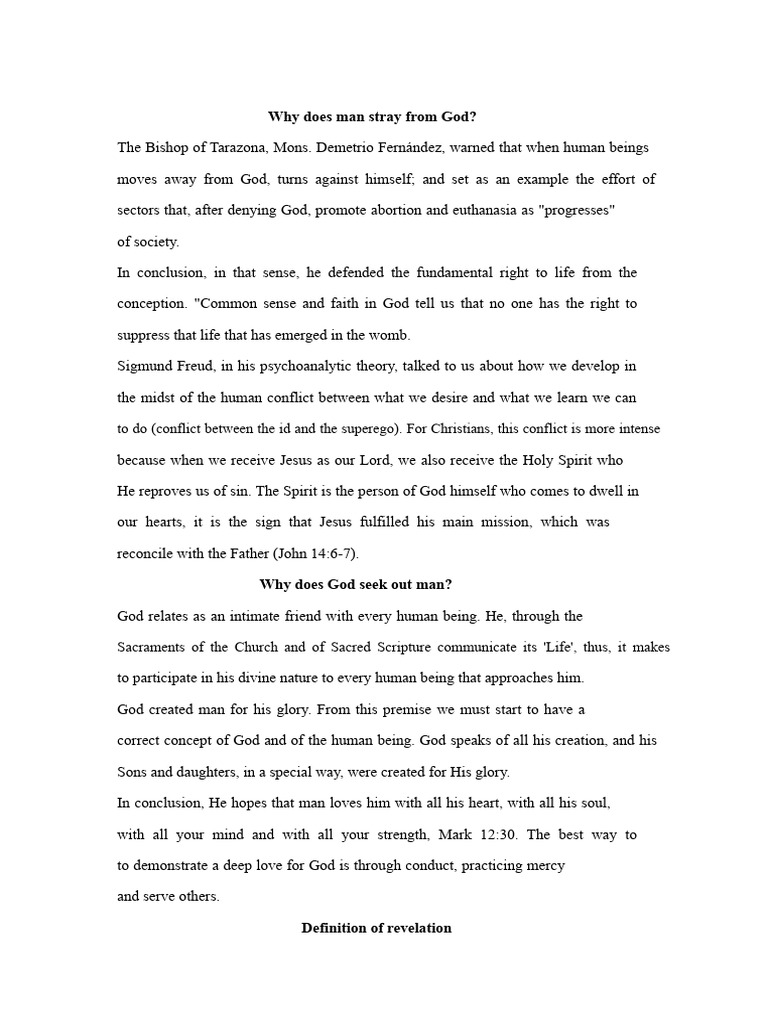 Why Does Man Distance Himself From God? | PDF | God | Revelation