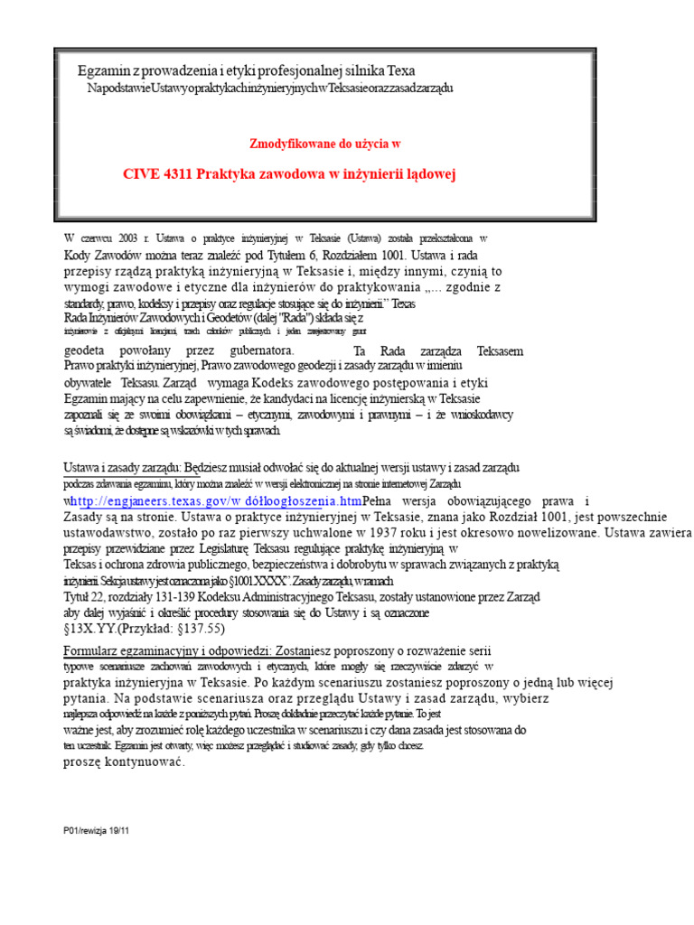 Egzamin PELS Dla 4311 | PDF
