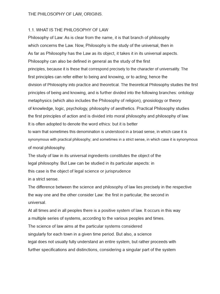 The Philosophy of Law, Origins. | PDF | Theory | Jurisprudence