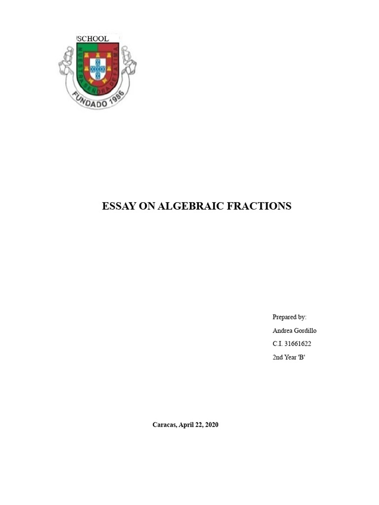 Essay On Algebraic Fractions | PDF | Factorization | Polynomial