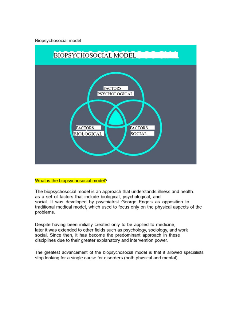 Understanding the Biopsychosocial Model | PDF | Mental Disorder ...