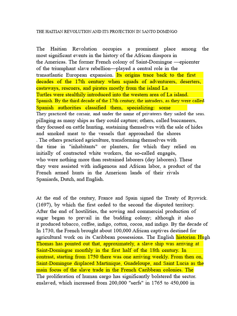 Haitian Revolution's Impact on Santo Domingo | PDF