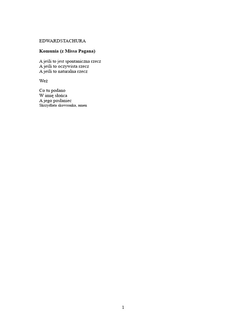 Wiersze Edwarda Stachury | PDF