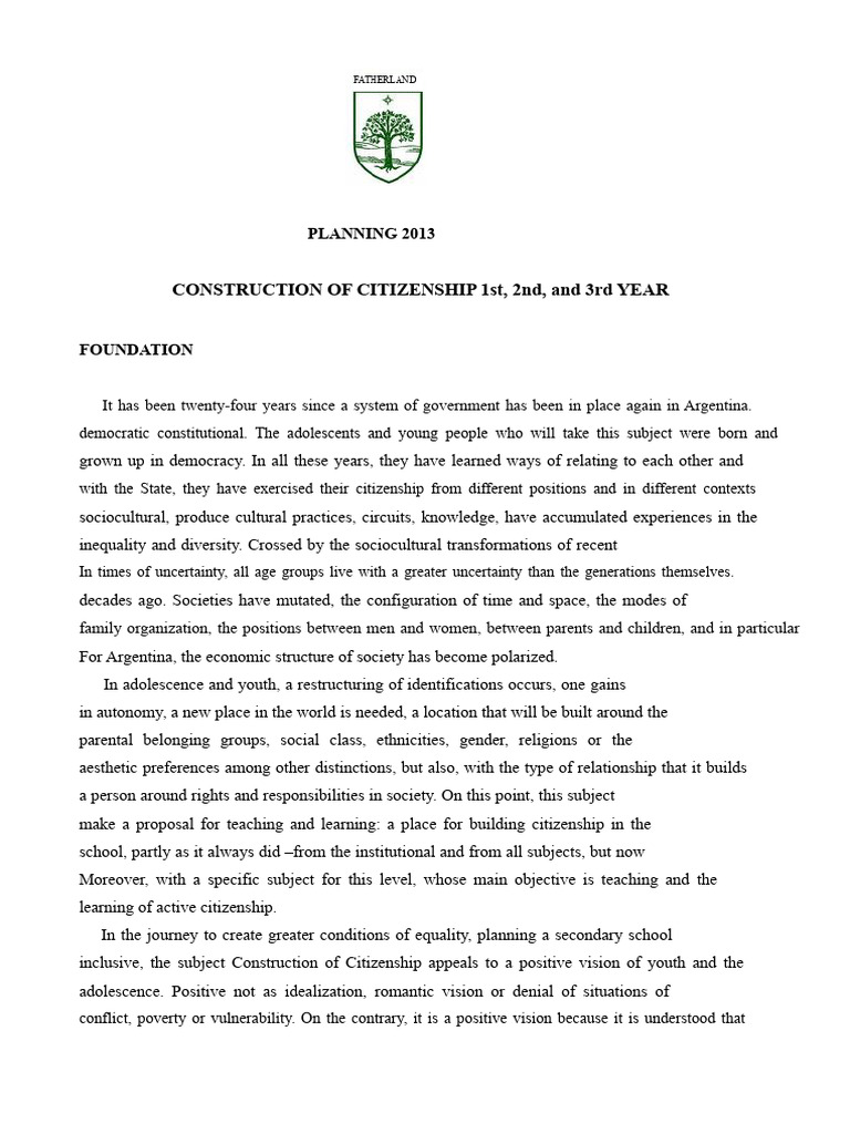 Citizenship Education Curriculum Overview | PDF | Citizenship | Human ...