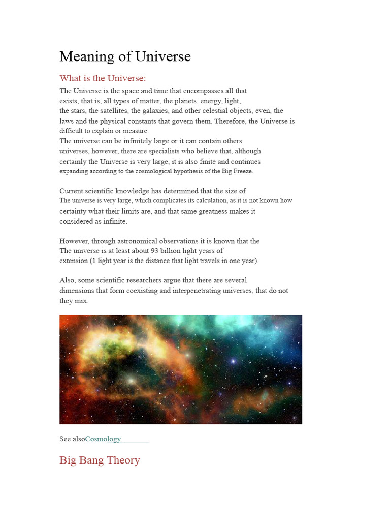 Meaning of Universe | PDF | Universe | Planets