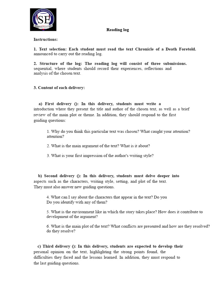Reading Log | PDF